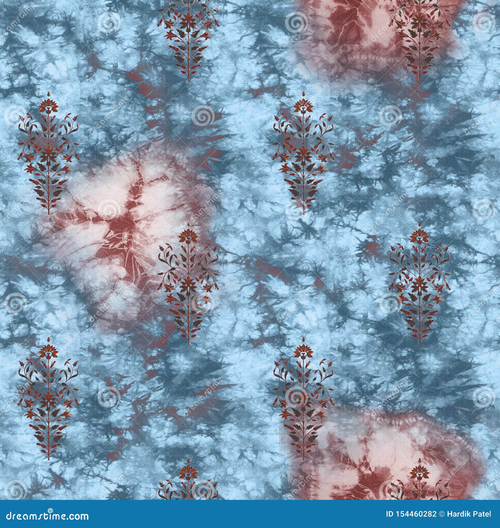 Abstract Batik Tie-dye Textile Pattern - Illustration Stock Photo ...