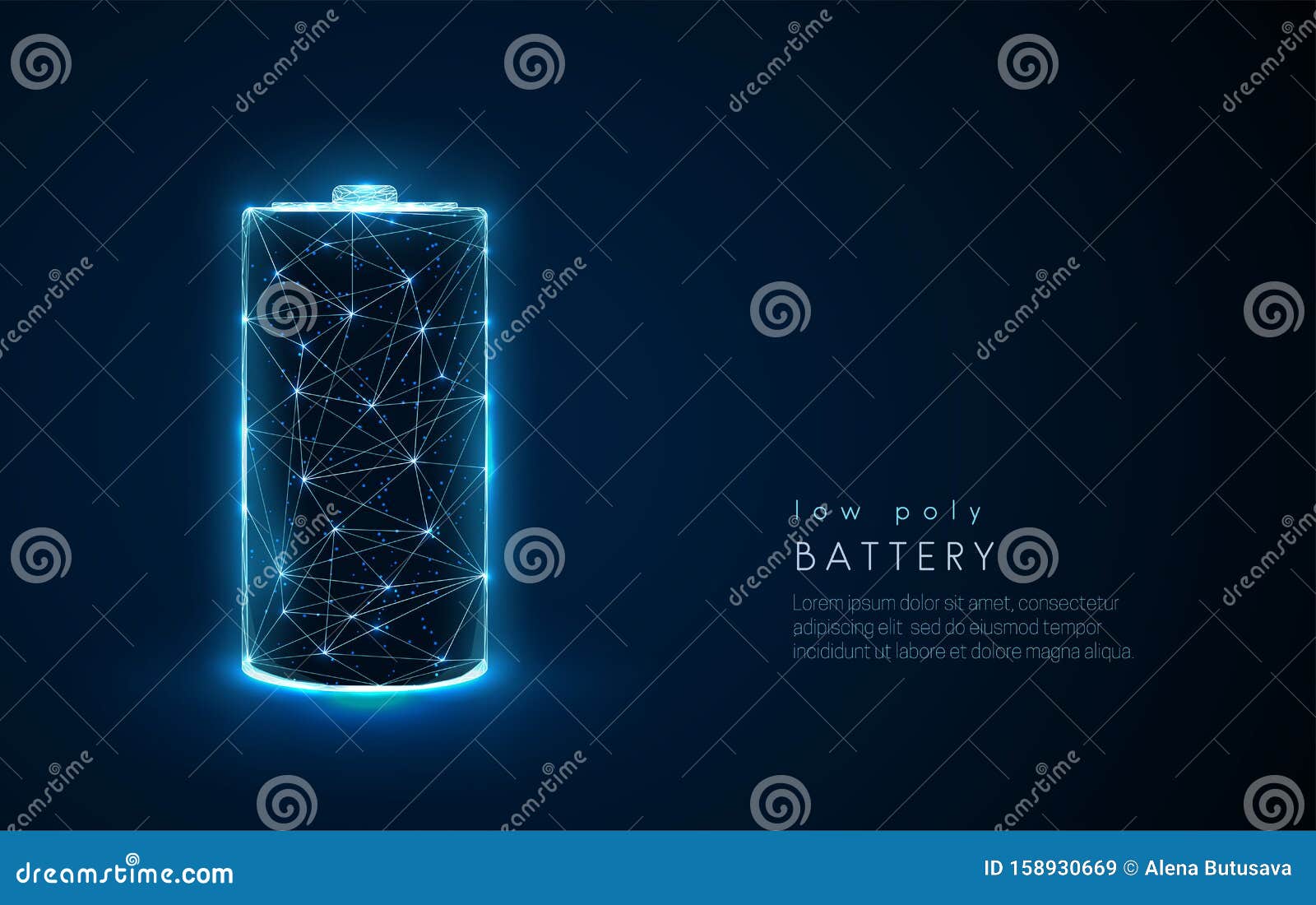 Abstract Battery Icon. Low Poly Style Design Stock Vector ...