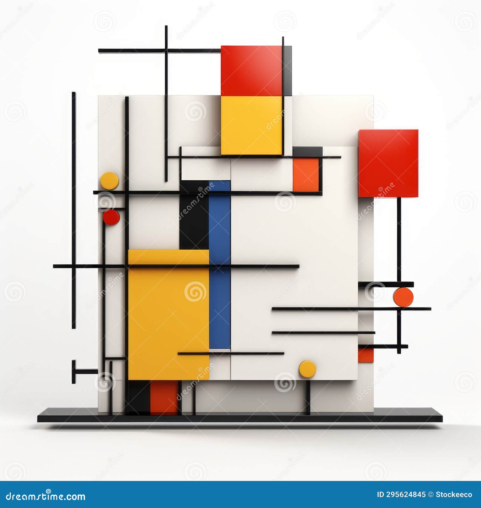 Abstract Bauhaus-inspired 3d Sculpture with De Stijl Influence Stock Illustration - Illustration ...