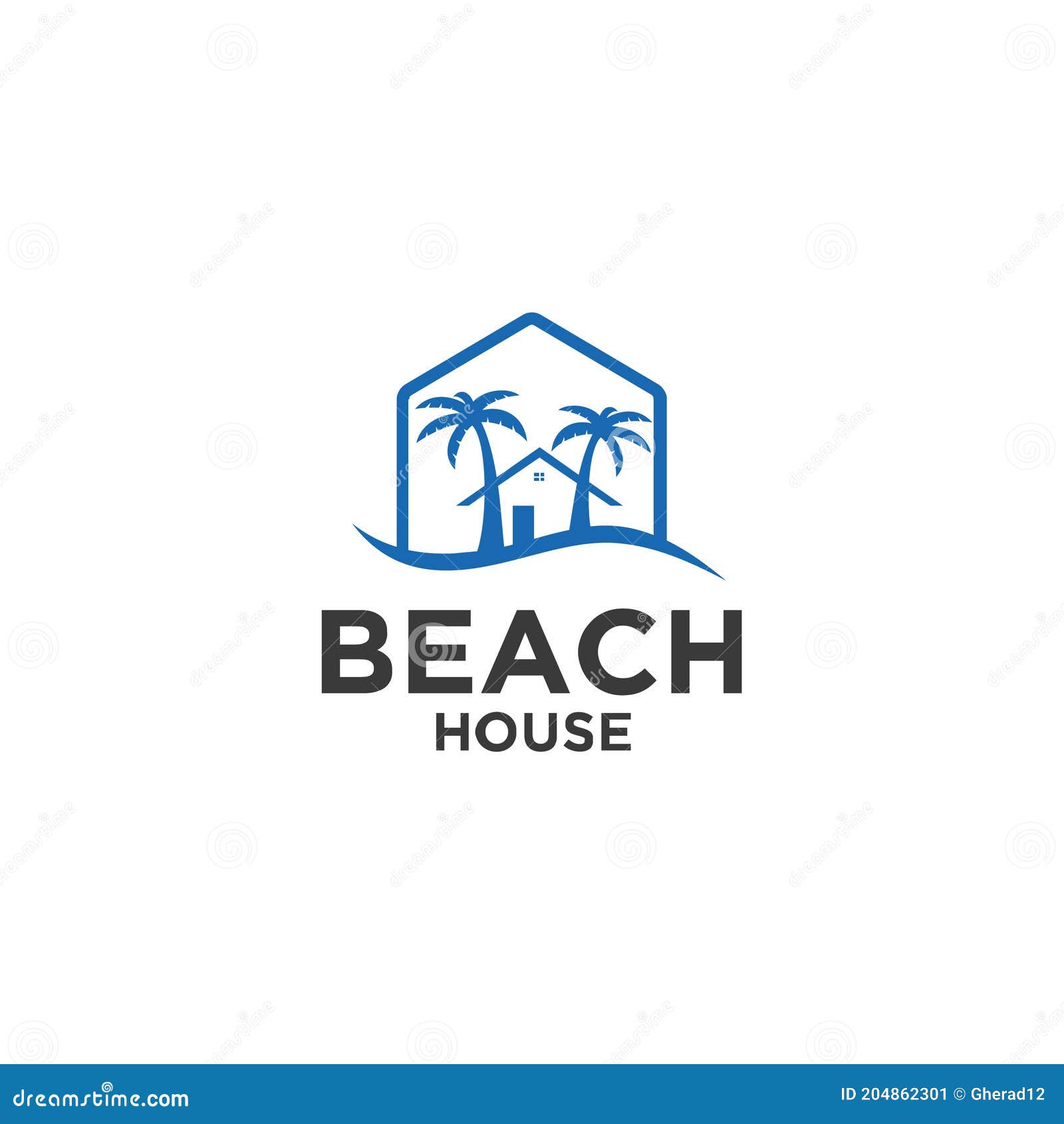 Abstract beach house logo stock illustration. Illustration of isolated ...