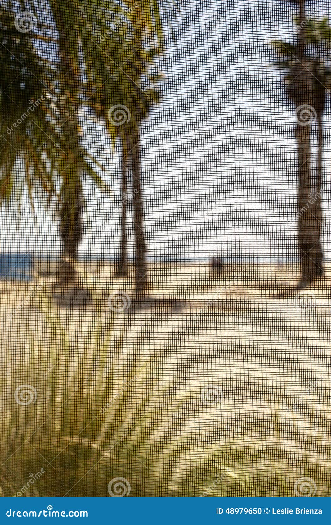 Abstract Beach Shot through Window Screen Stock Photo - Image of ...