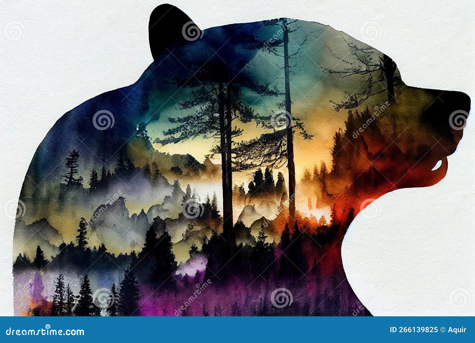 Abstract Bear Background. Ai Generated. Bear Double Exposure Background ...