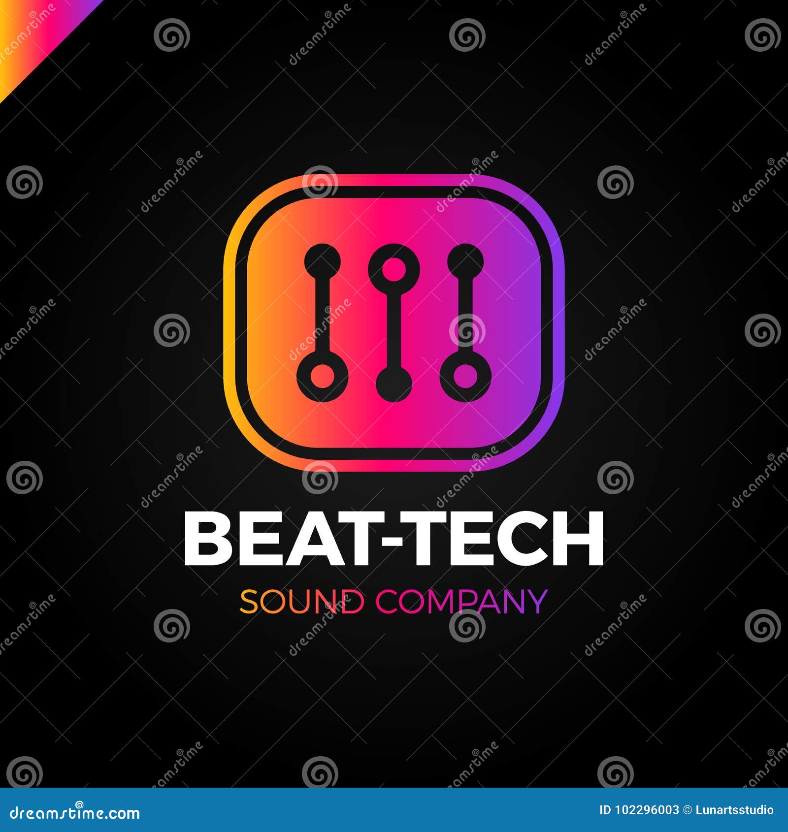 Abstract Beat Tech Equalizer Music Logo Box Design in Vector. Stock ...