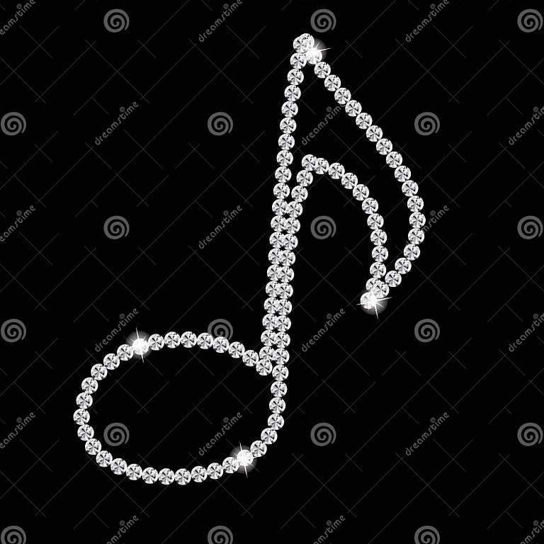 Abstract Beautiful Black Diamond Music Note Vector Stock Vector ...