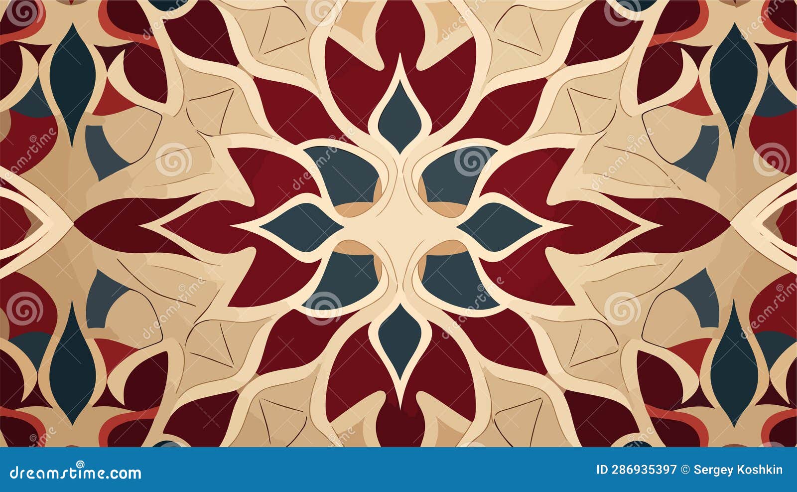 Abstract Beautiful Colored Vector Arabesque Patterns. Seamless ...