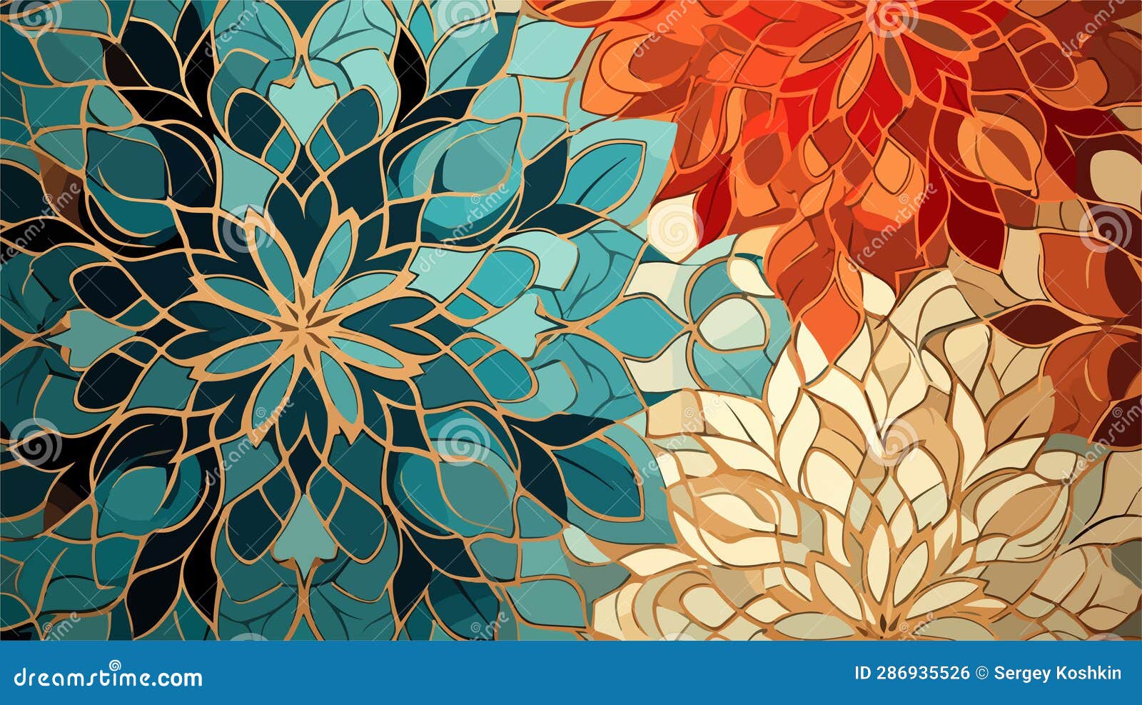 Abstract Beautiful Colored Vector Arabesque Patterns. Seamless ...