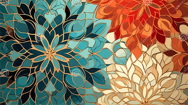 Abstract Beautiful Colored Vector Arabesque Patterns. Seamless ...