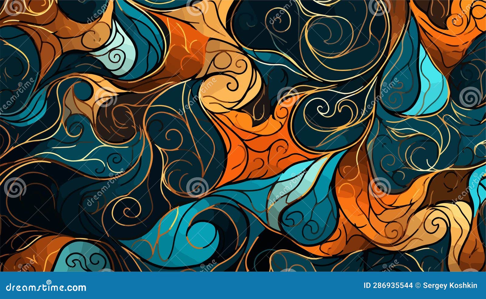 Abstract Beautiful Colored Vector Arabesque Patterns. Seamless ...