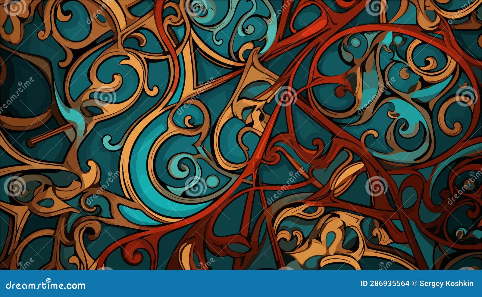 Abstract Beautiful Colored Vector Arabesque Patterns. Seamless ...