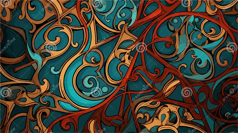 Abstract Beautiful Colored Vector Arabesque Patterns. Seamless ...