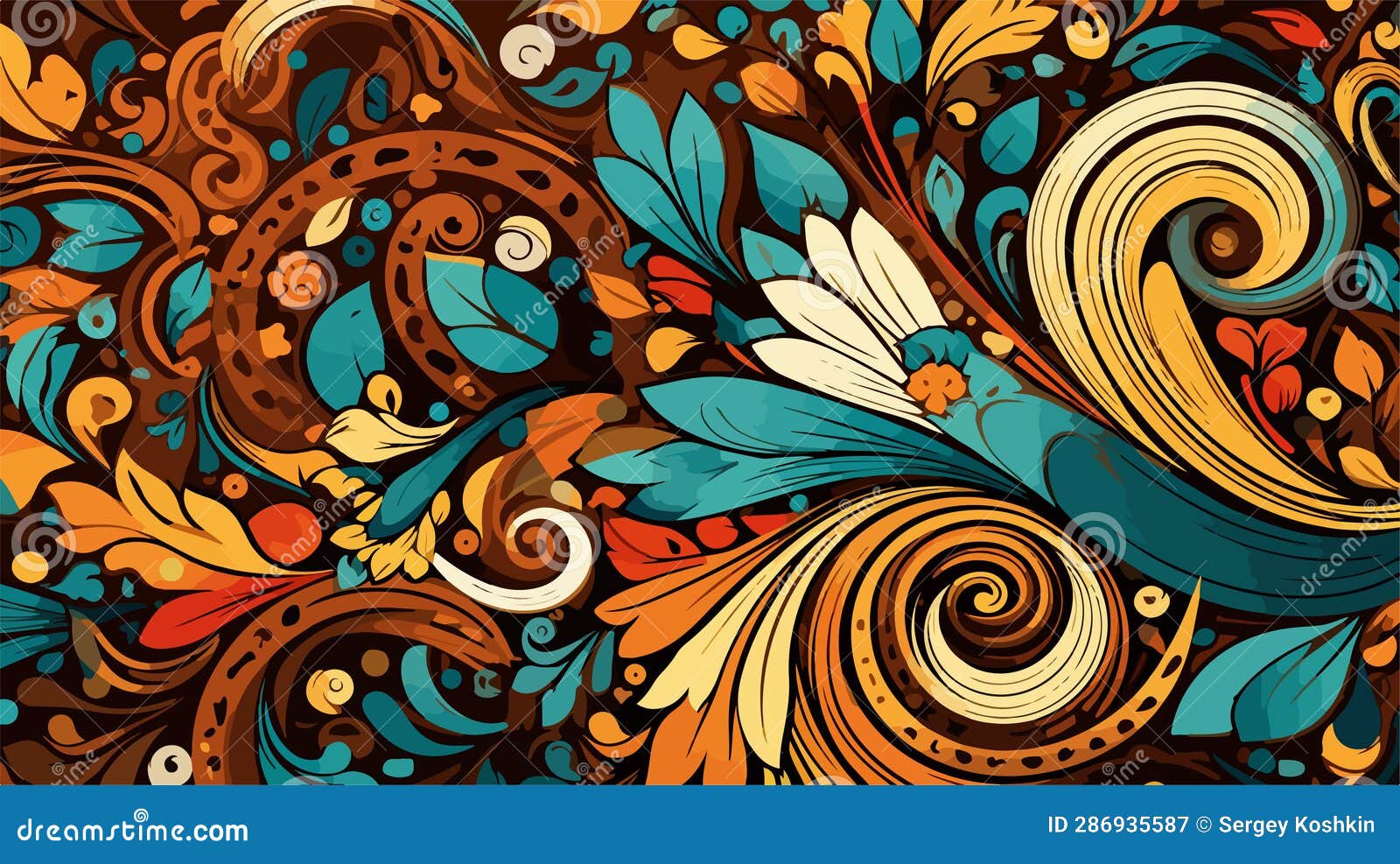Abstract Beautiful Colored Vector Arabesque Patterns. Seamless ...