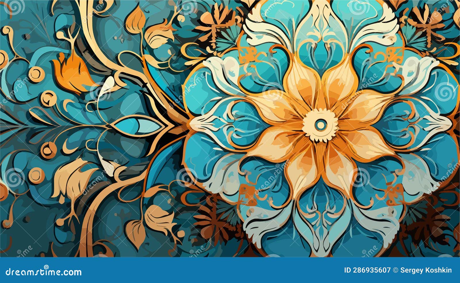 Abstract Beautiful Colored Vector Arabesque Patterns. Seamless ...
