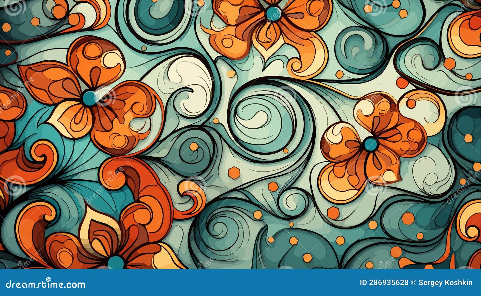 Abstract Beautiful Colored Vector Arabesque Patterns. Seamless ...