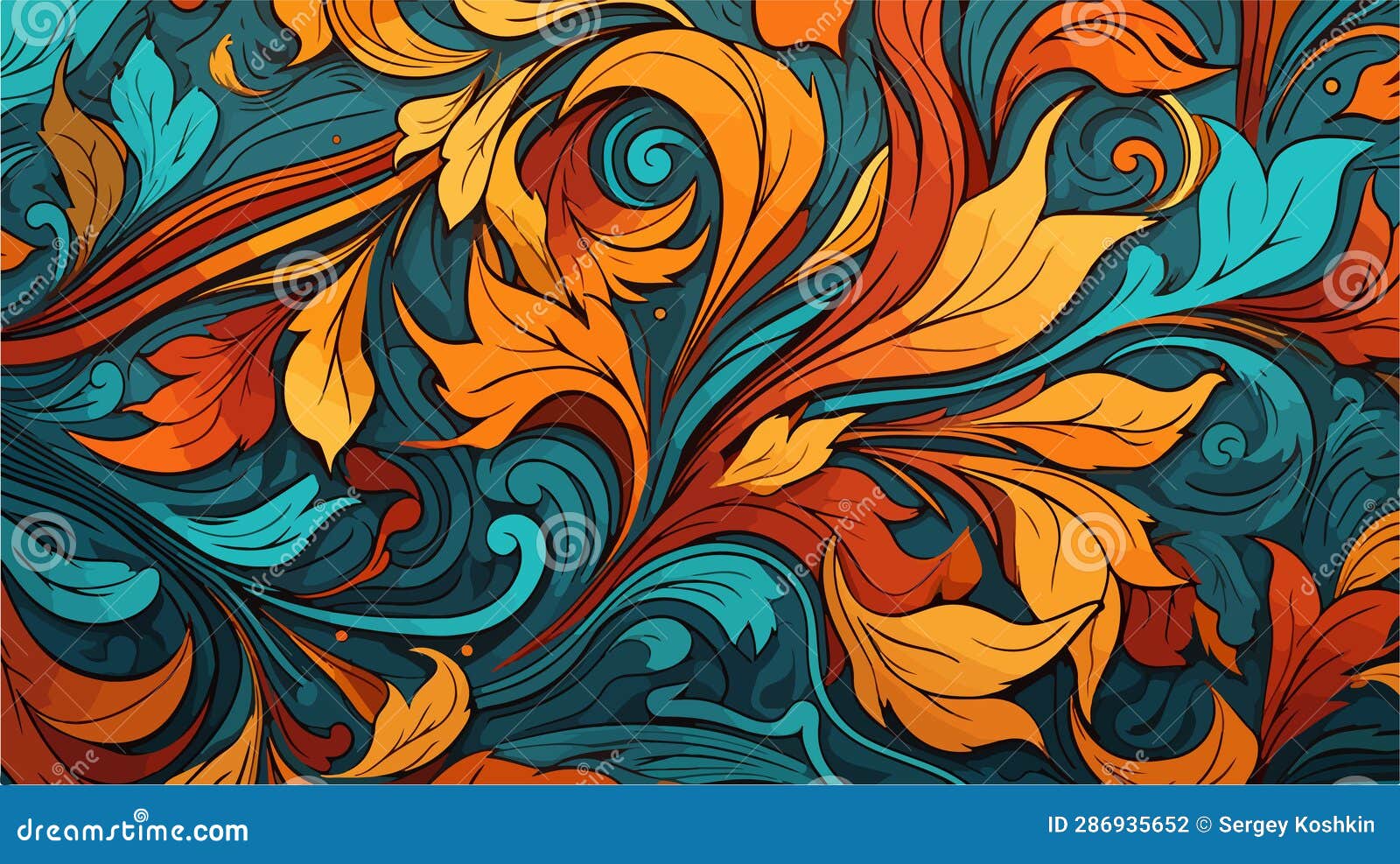 Abstract Beautiful Colored Vector Arabesque Patterns. Seamless ...