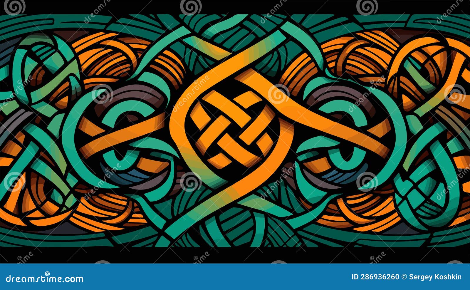 Abstract Beautiful Colored Celtic Vector Patterns. Seamless Celtic Knot ...