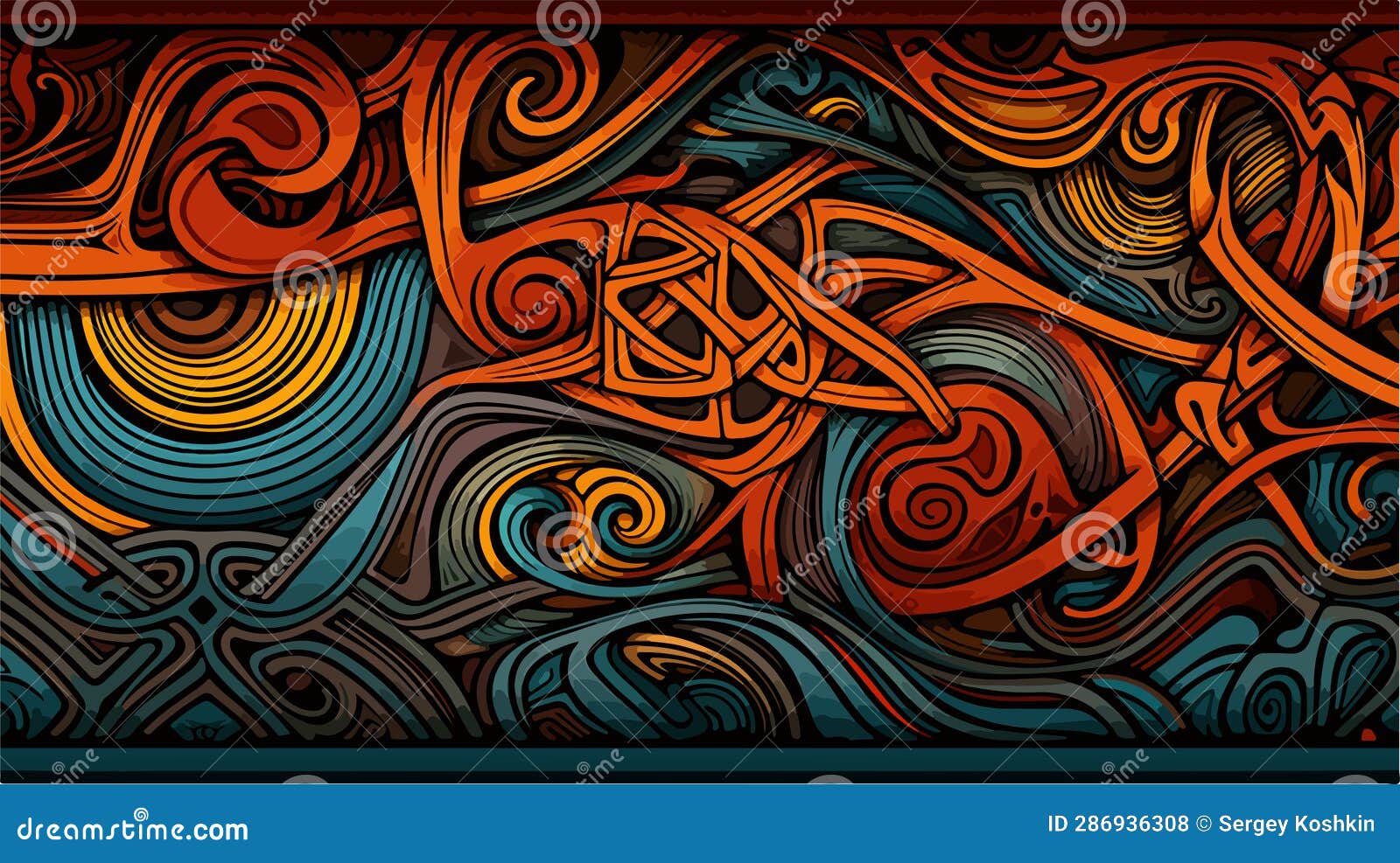 Abstract Beautiful Colored Celtic Vector Patterns. Seamless Celtic Knot ...