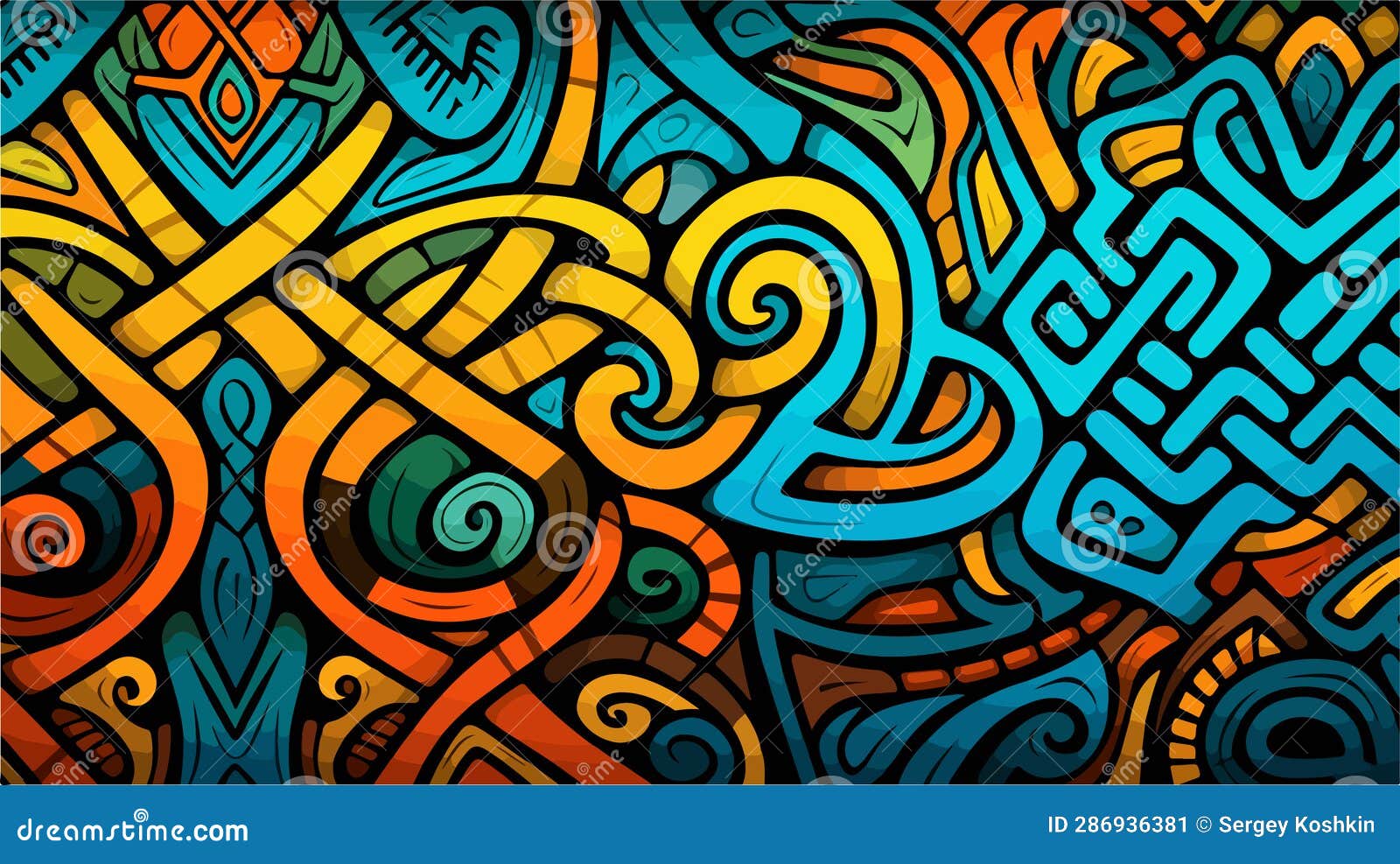 Abstract Beautiful Colored Celtic Vector Patterns. Seamless Celtic Knot ...