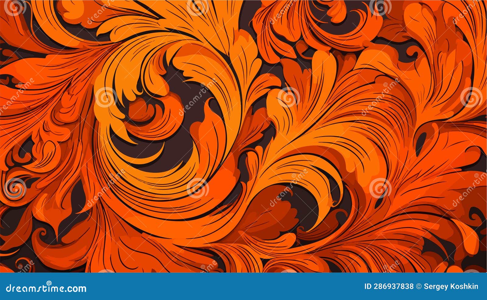 Abstract Beautiful Colored Vector Damask Patterns. Seamless Damask ...