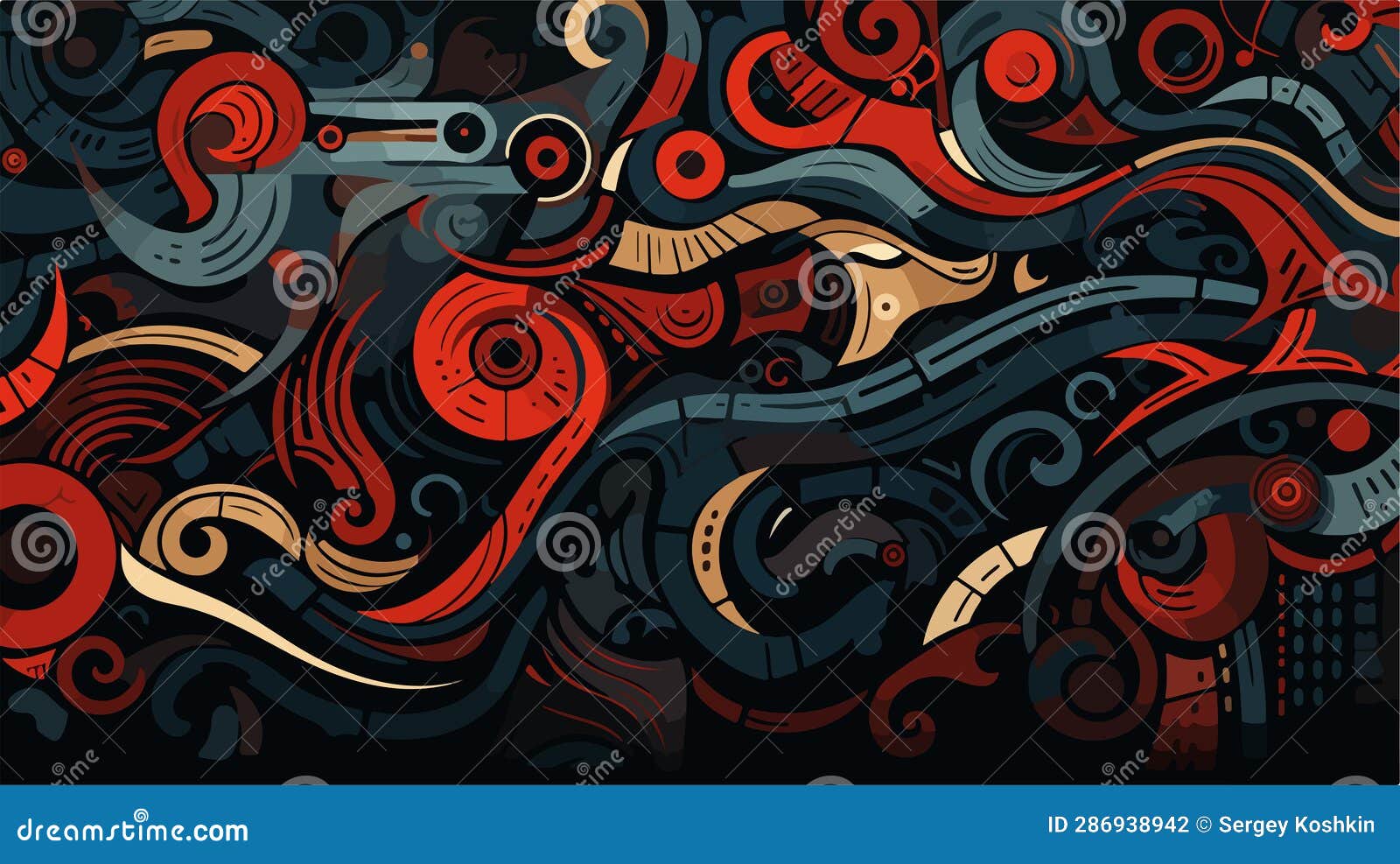 Abstract Beautiful Colored Vector Viking Patterns. Ancient Warrior ...