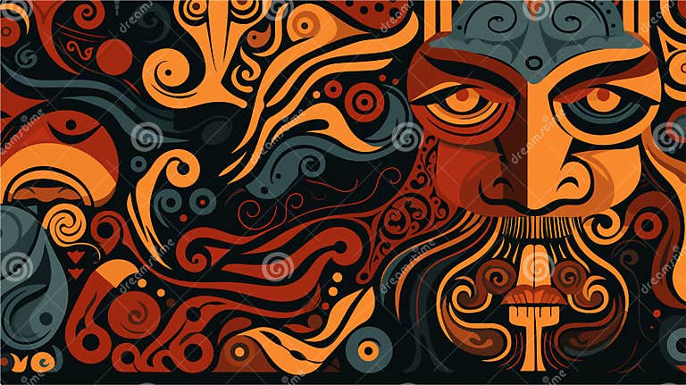 Abstract Beautiful Colored Vector Viking Patterns. Ancient Warrior ...