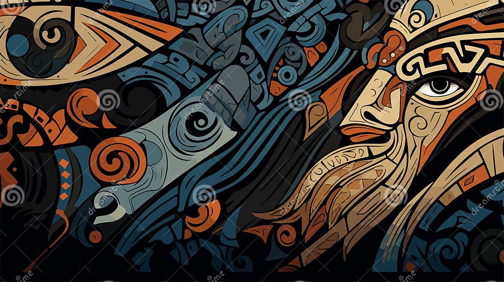 Abstract Beautiful Colored Vector Viking Patterns. Ancient Warrior ...