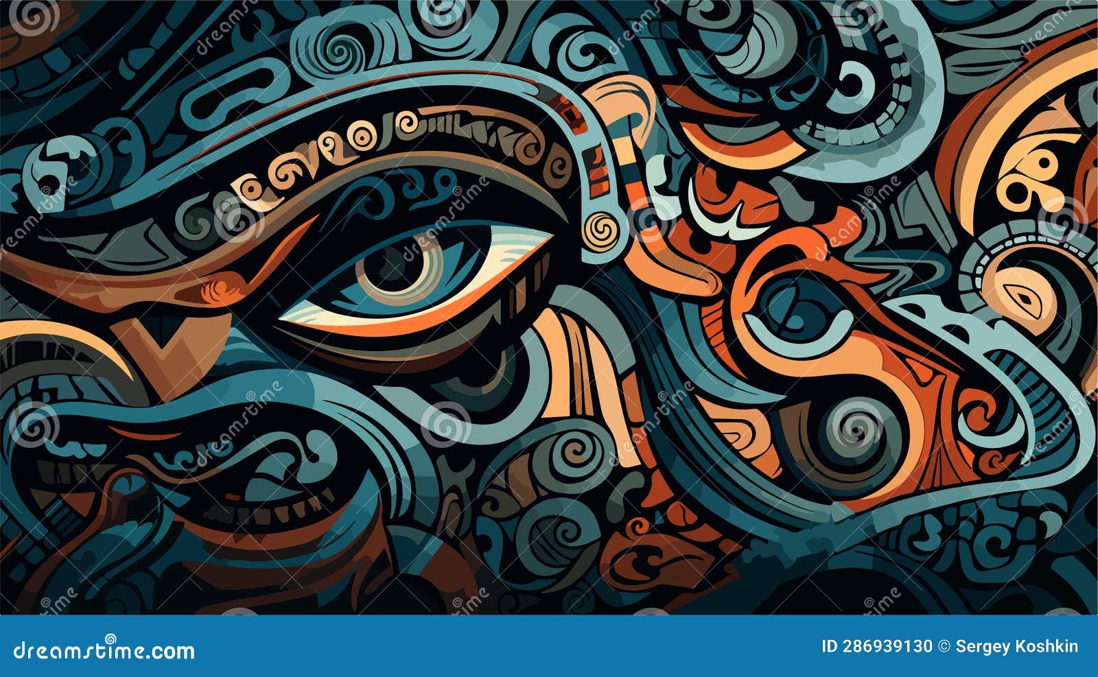 Abstract Beautiful Colored Vector Viking Patterns. Ancient Warrior ...