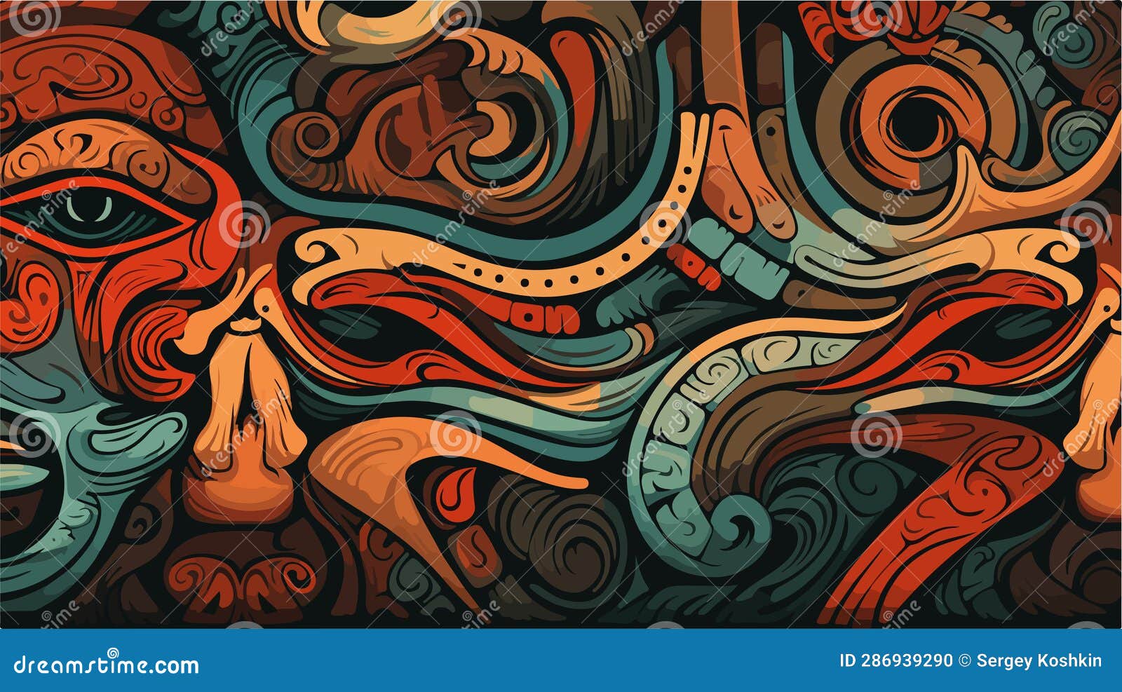 Abstract Beautiful Colored Vector Viking Patterns. Ancient Warrior ...