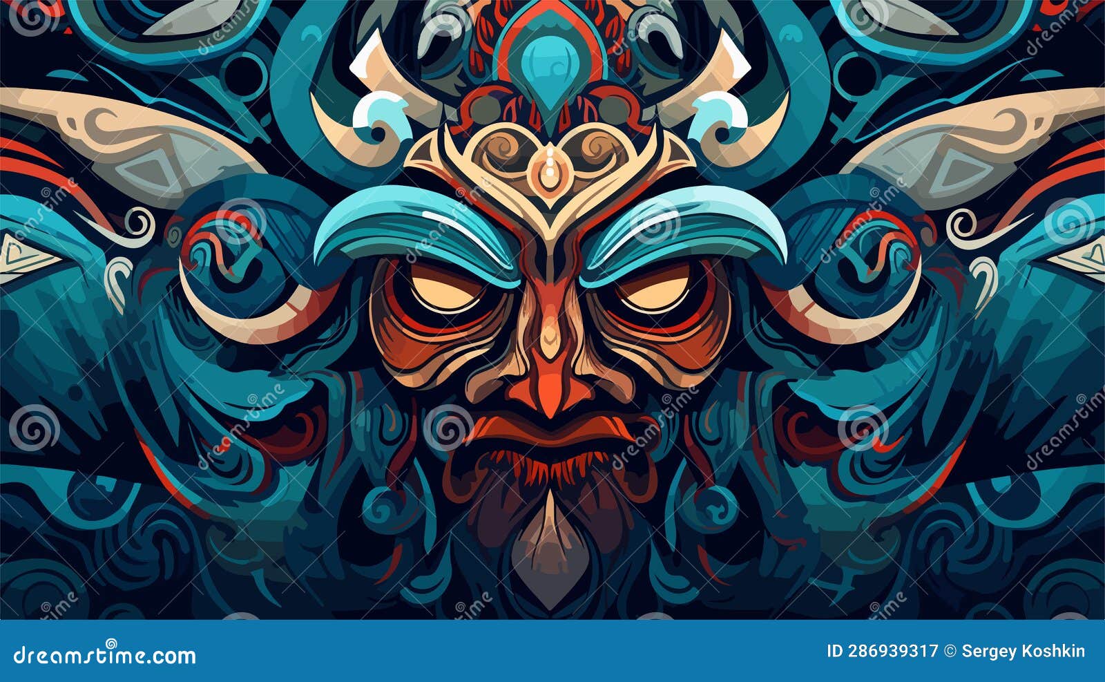 Abstract Beautiful Colored Vector Viking Patterns. Ancient Warrior ...