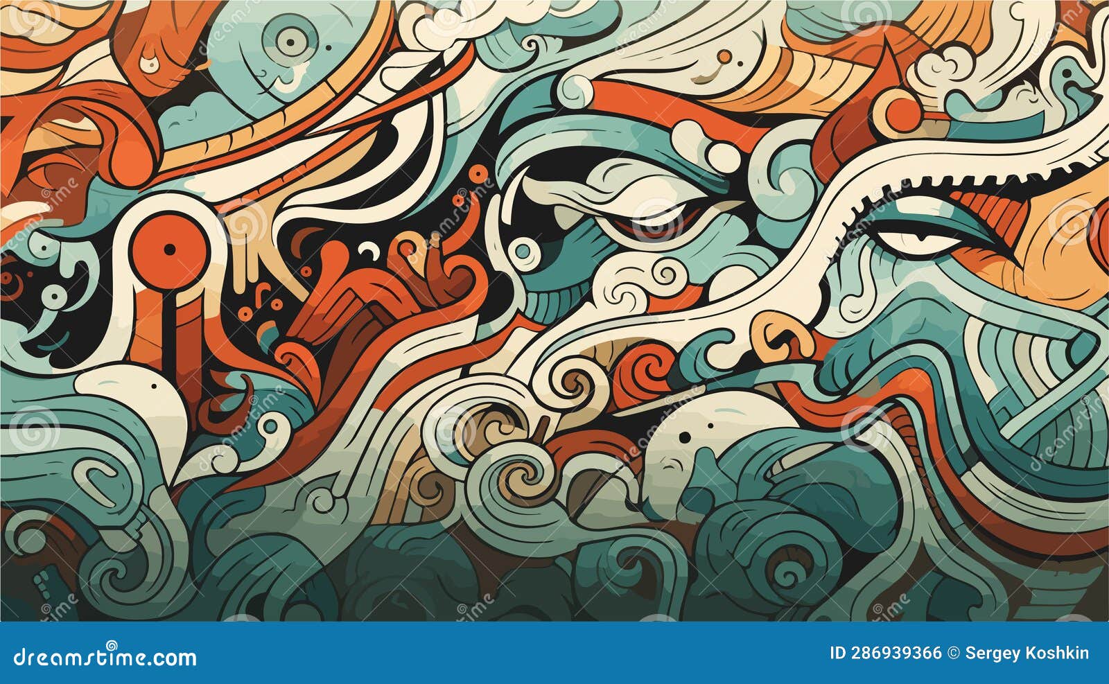 Abstract Beautiful Colored Vector Viking Patterns. Ancient Warrior ...