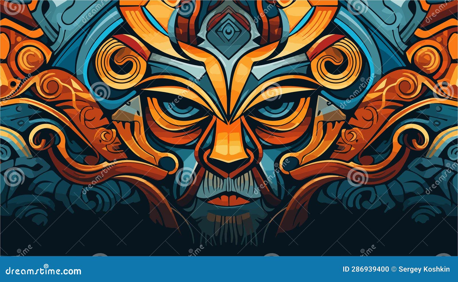 Abstract Beautiful Colored Vector Viking Patterns. Ancient Warrior ...
