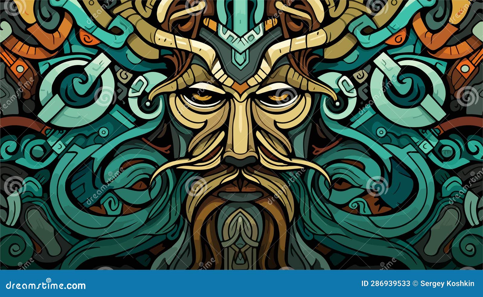 Abstract Beautiful Colored Vector Viking Patterns. Ancient Warrior ...