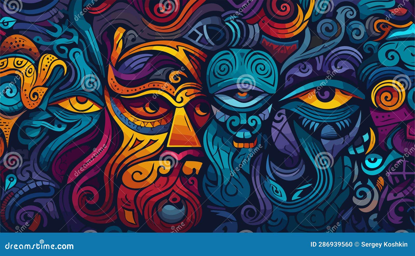 Abstract Beautiful Colored Vector Viking Patterns. Ancient Warrior ...