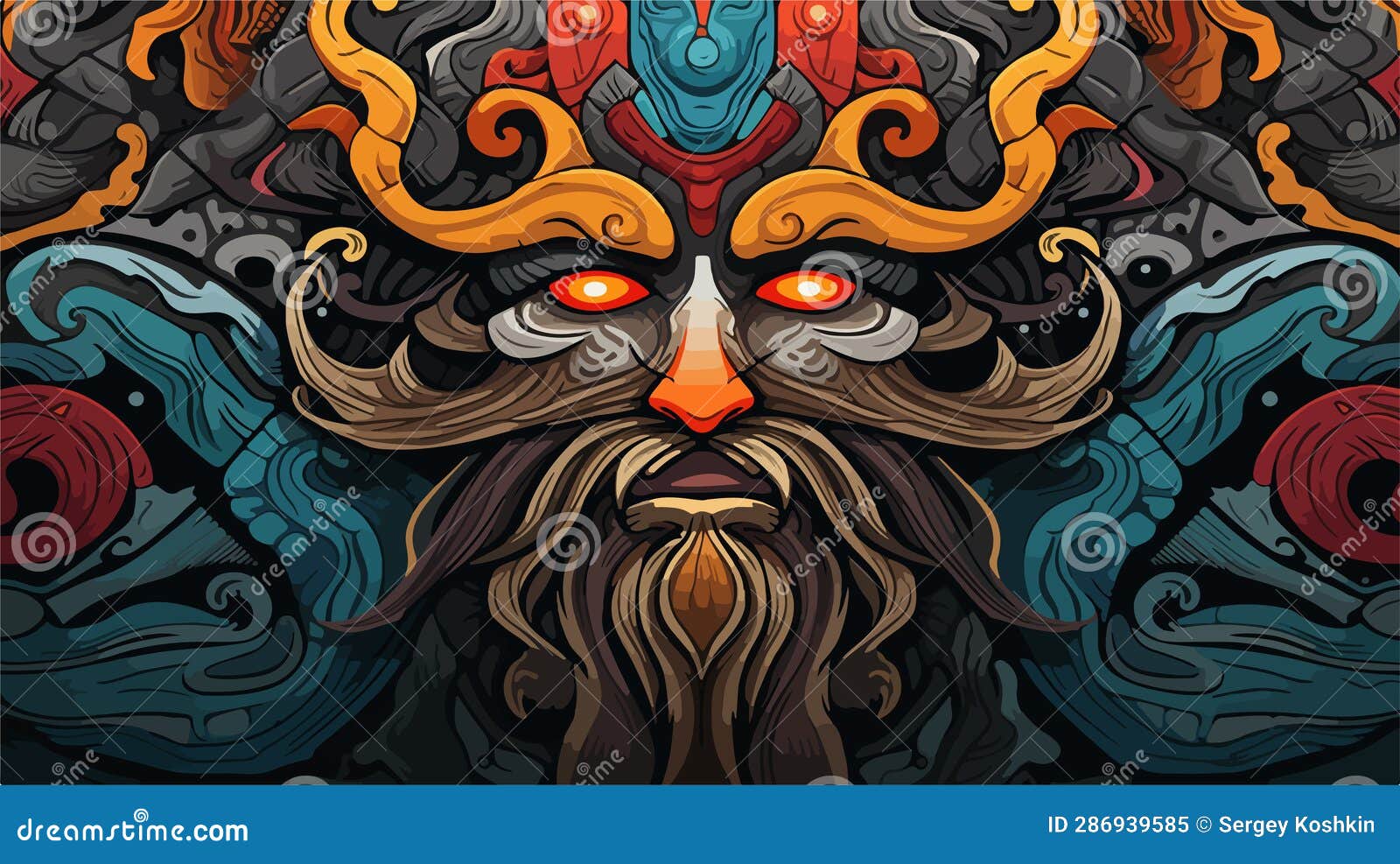 Abstract Beautiful Colored Vector Viking Patterns. Ancient Warrior ...