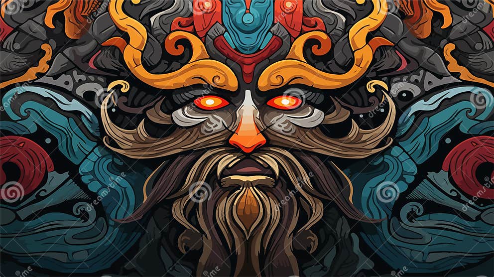 Abstract Beautiful Colored Vector Viking Patterns. Ancient Warrior ...