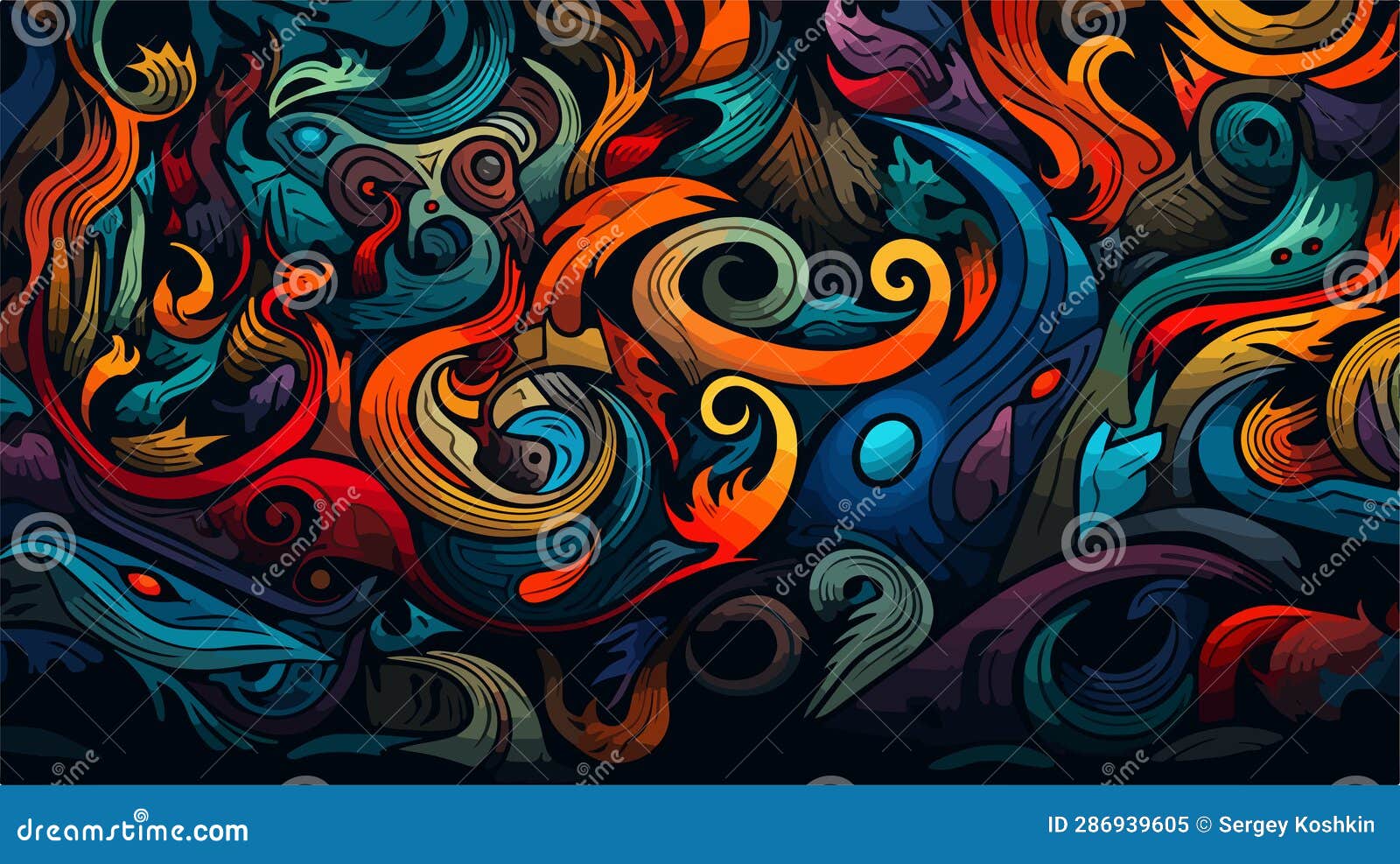 Abstract Beautiful Colored Vector Viking Patterns. Ancient Warrior ...