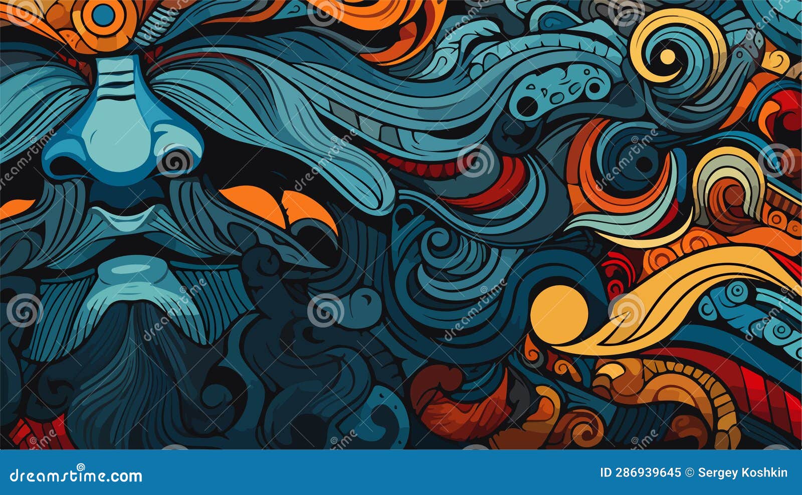 Abstract Beautiful Colored Vector Viking Patterns. Ancient Warrior ...