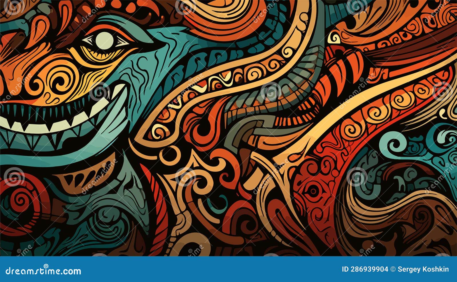 Abstract Beautiful Colored Vector Viking Patterns. Ancient Warrior ...