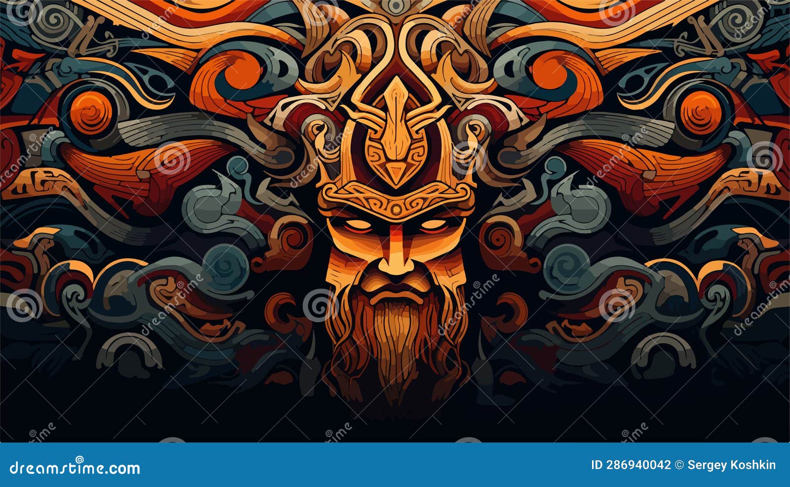 Abstract Beautiful Colored Vector Viking Patterns. Ancient Warrior ...