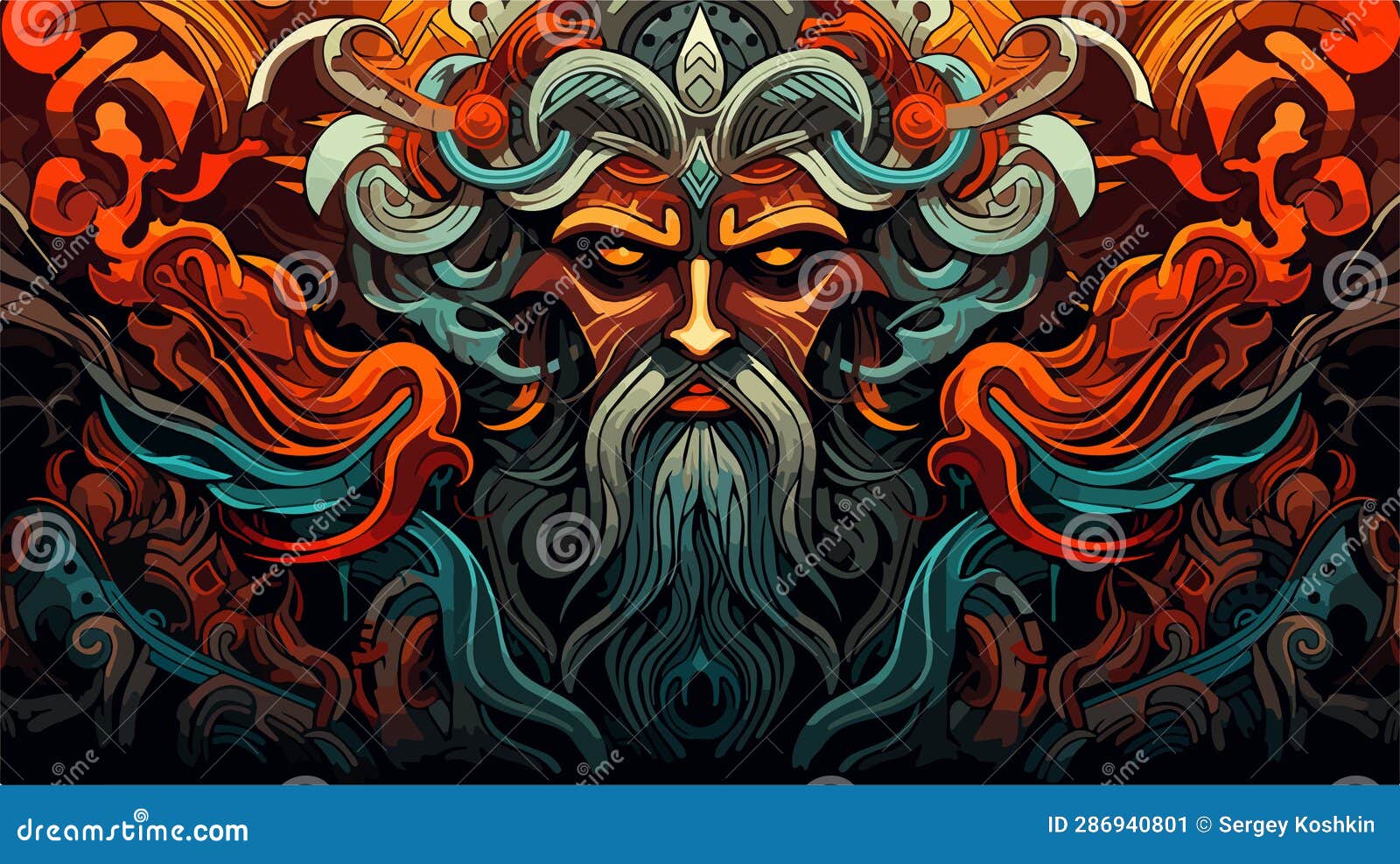 Abstract Beautiful Colored Vector Viking Patterns. Ancient Warrior ...