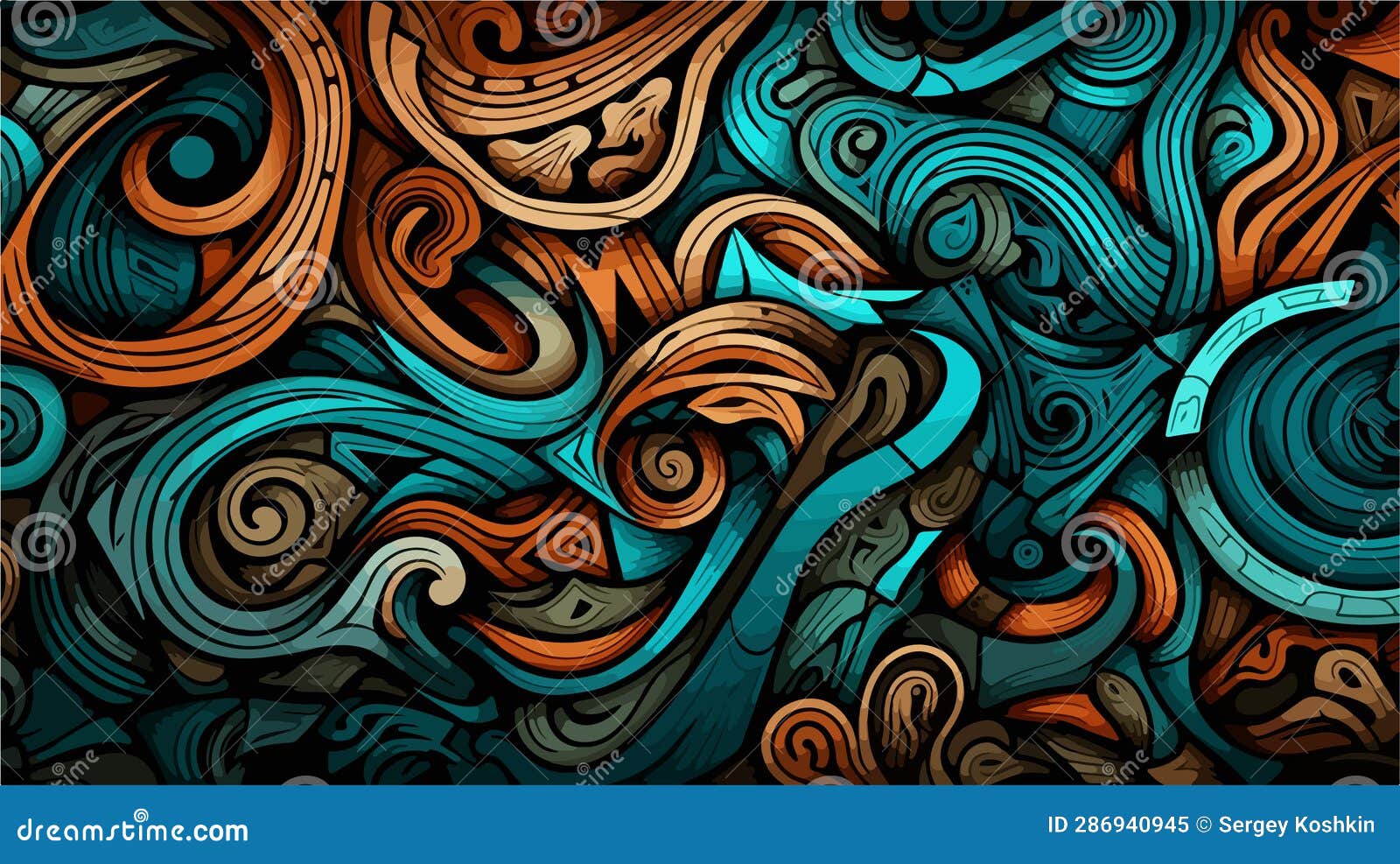 Abstract Beautiful Colored Vector Viking Patterns. Ancient Warrior ...