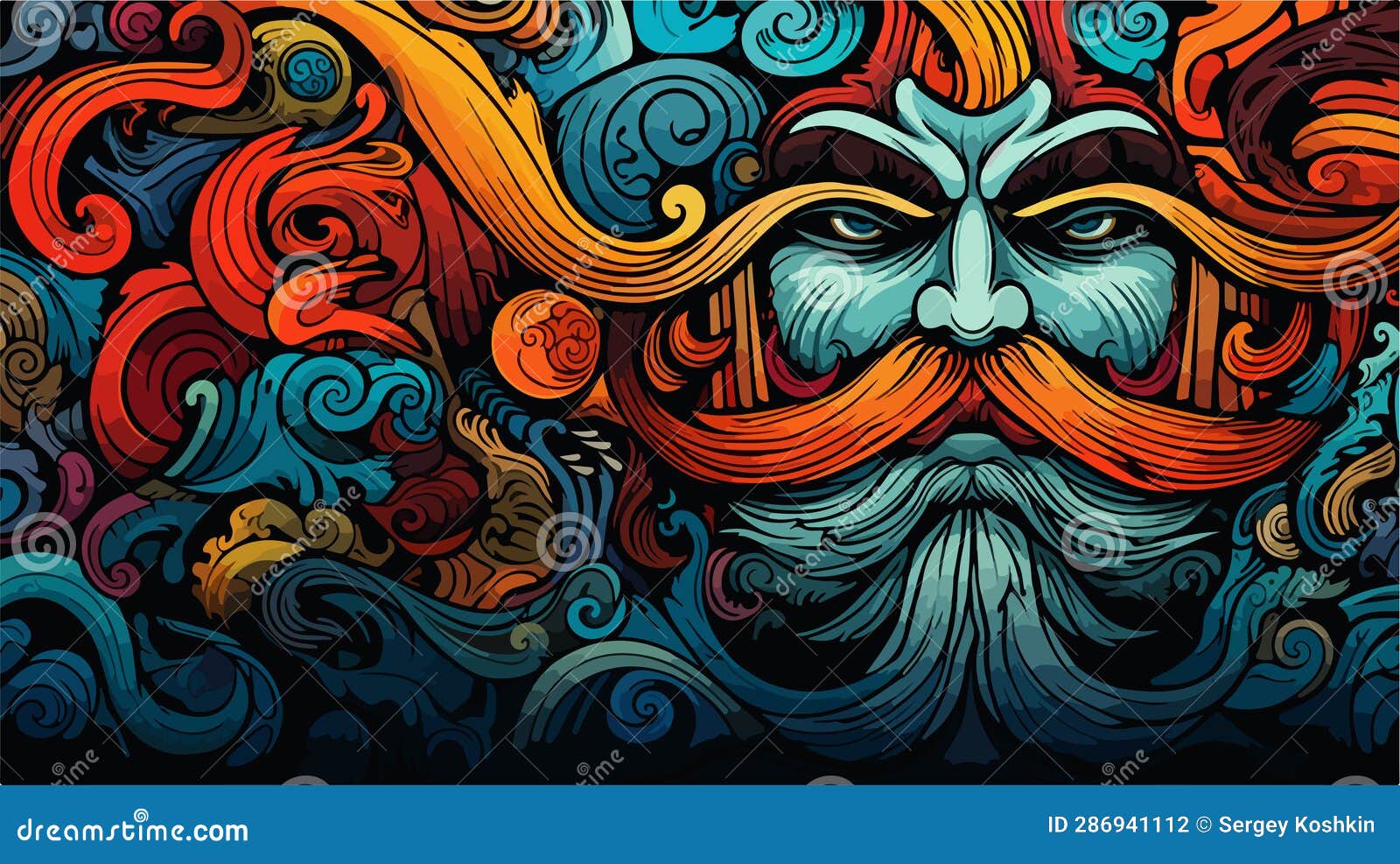 Abstract Beautiful Colored Vector Viking Patterns. Ancient Warrior ...