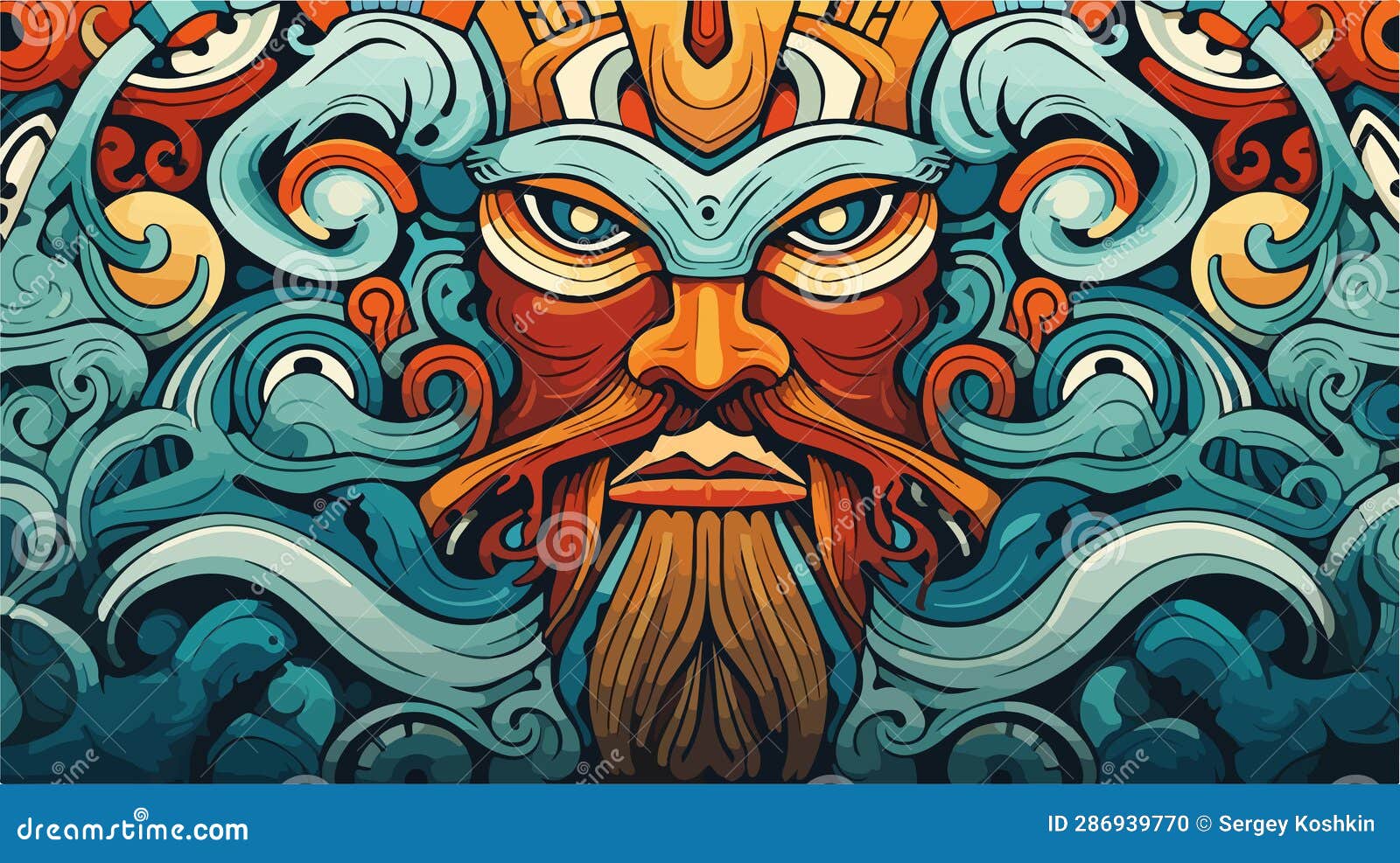 Abstract Beautiful Colored Vector Viking Patterns. Ancient Warrior ...