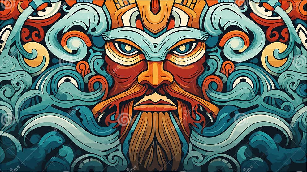 Abstract Beautiful Colored Vector Viking Patterns. Ancient Warrior ...