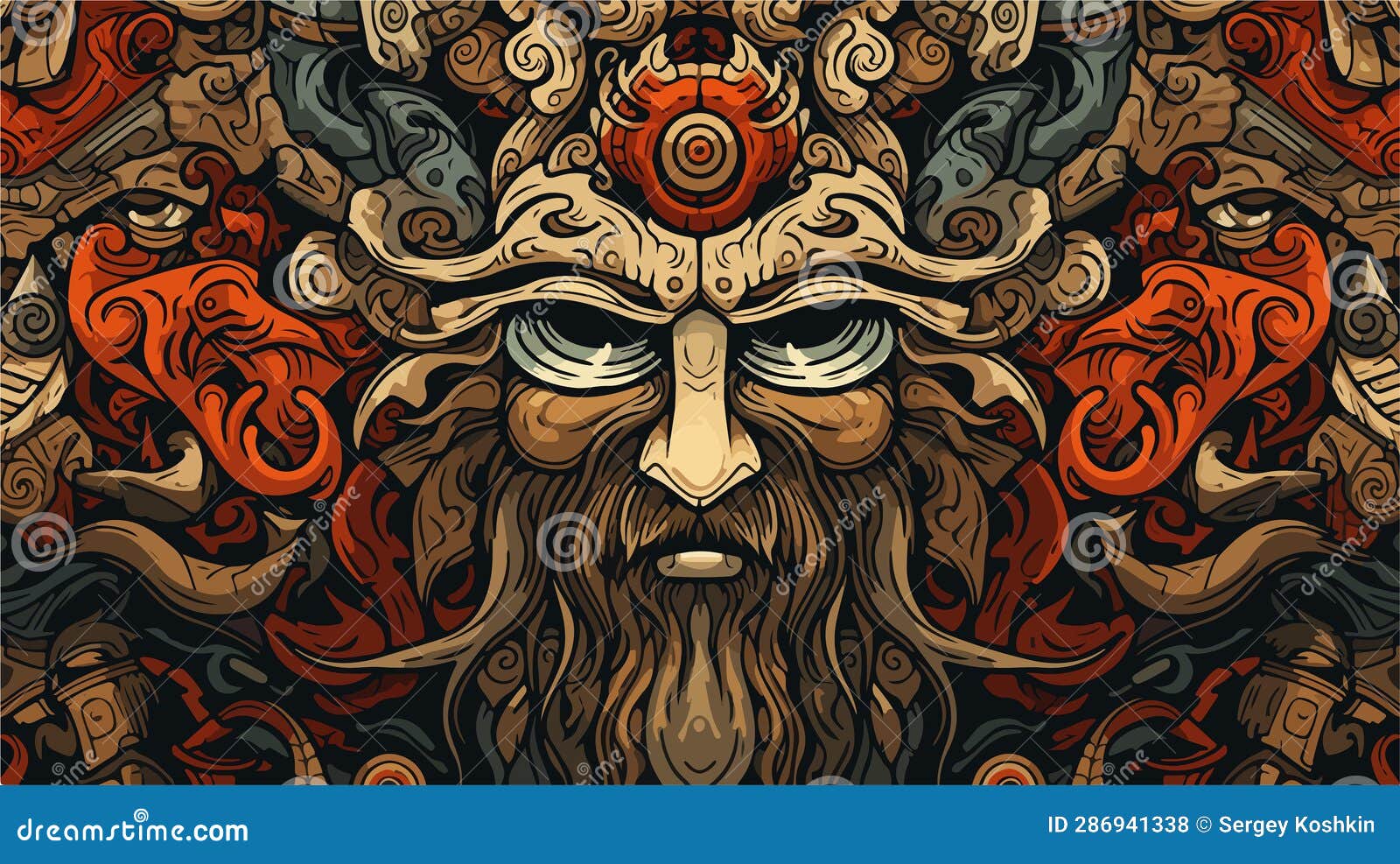 Abstract Beautiful Colored Vector Viking Patterns. Ancient Warrior ...