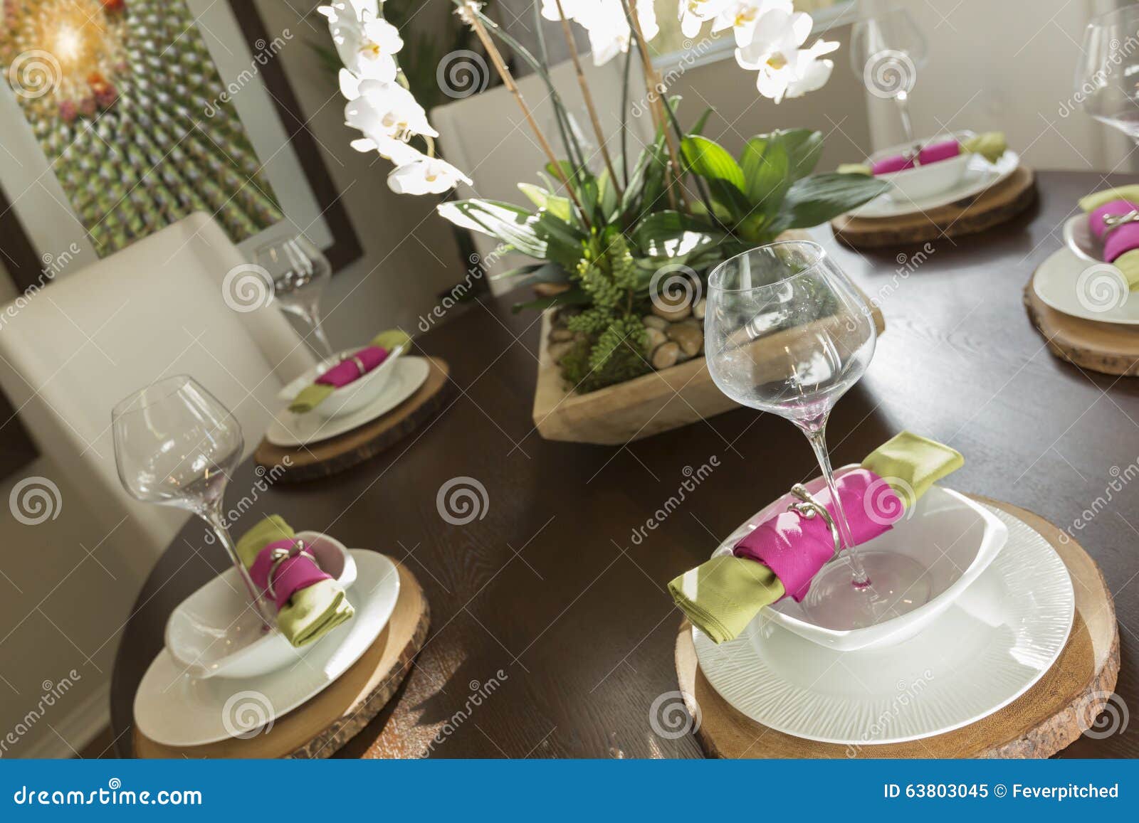 Abstract of Beautiful Dining Table Decor with Place Settings Stock ...