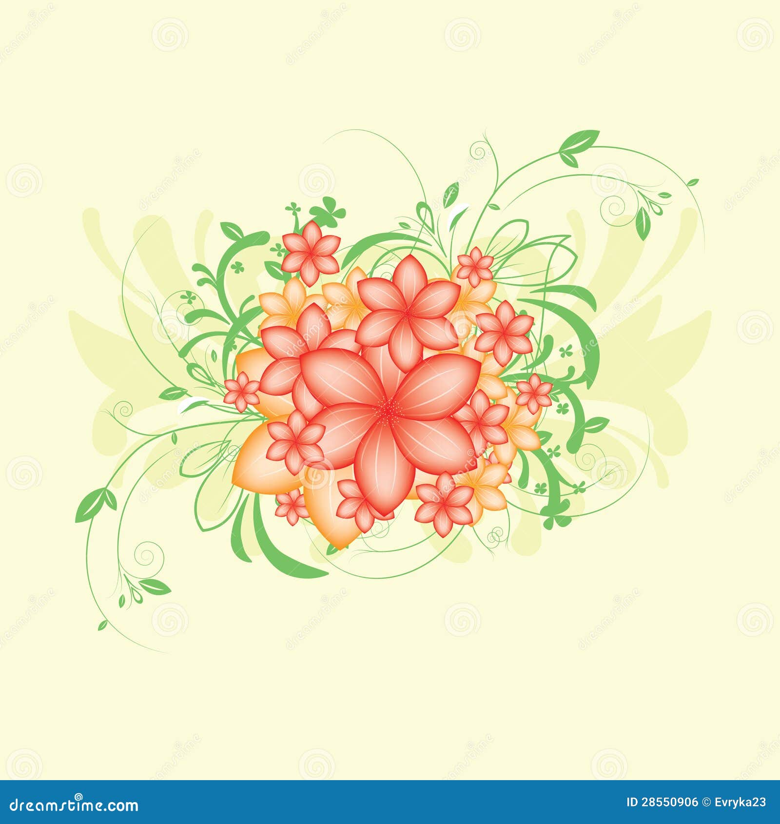 Abstract Beautiful Flowers Creative Design Stock Illustration ...