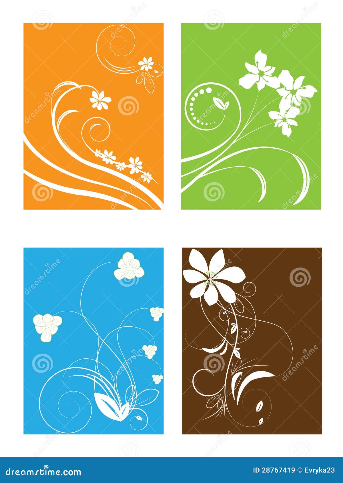 Abstract Beautiful Flowers Creative Design Stock Vector - Illustration ...