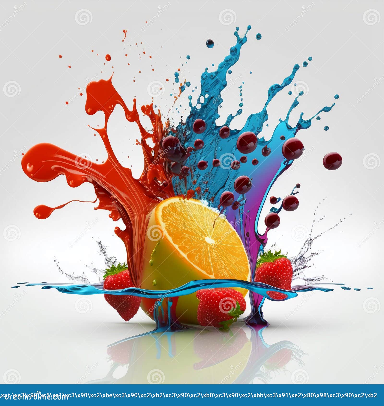 Abstract Beautiful Fruit Splash Backdrop Stock Illustration ...
