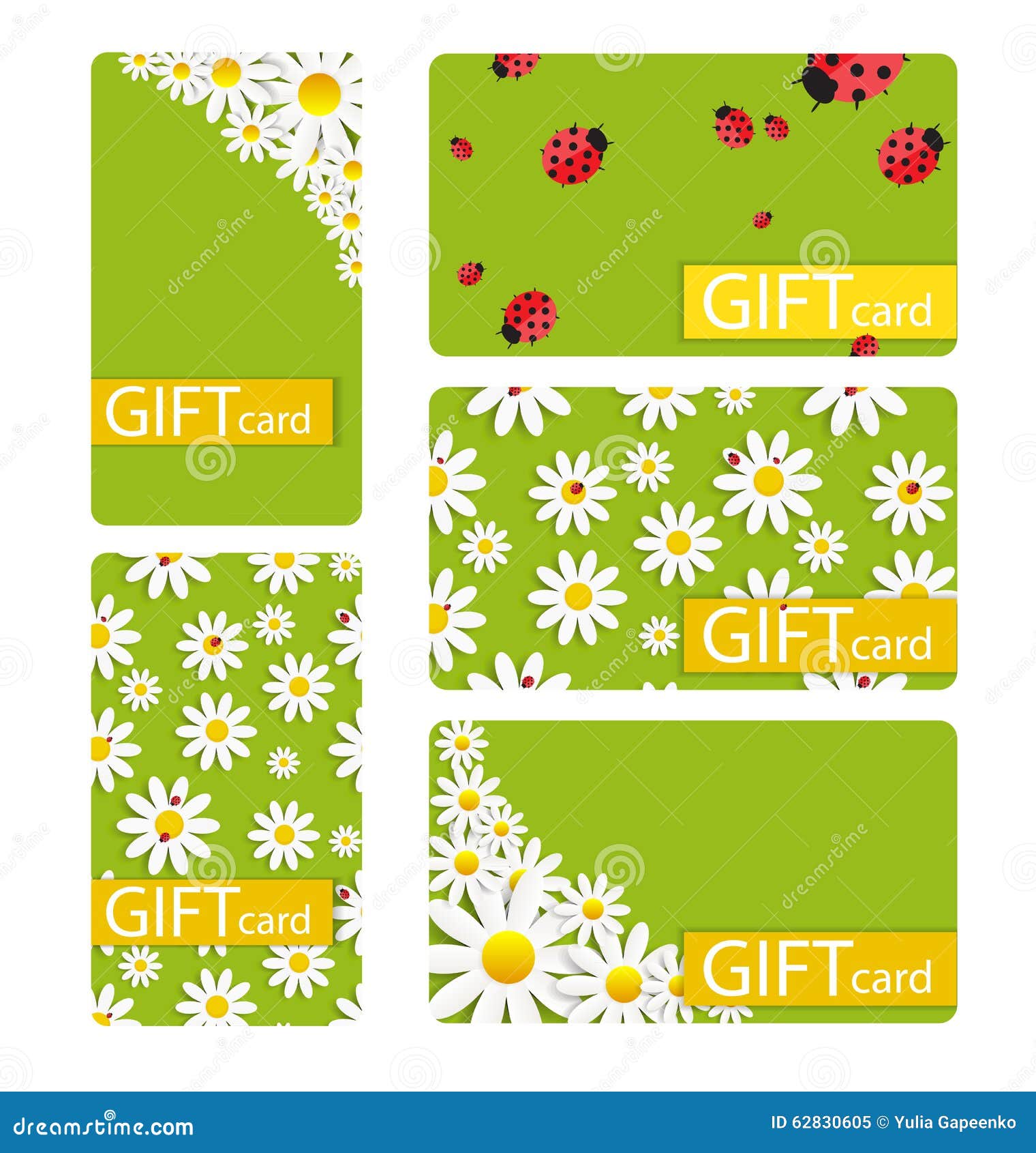 Abstract Beautiful Gift Card Design Set, Vector Stock Vector ...