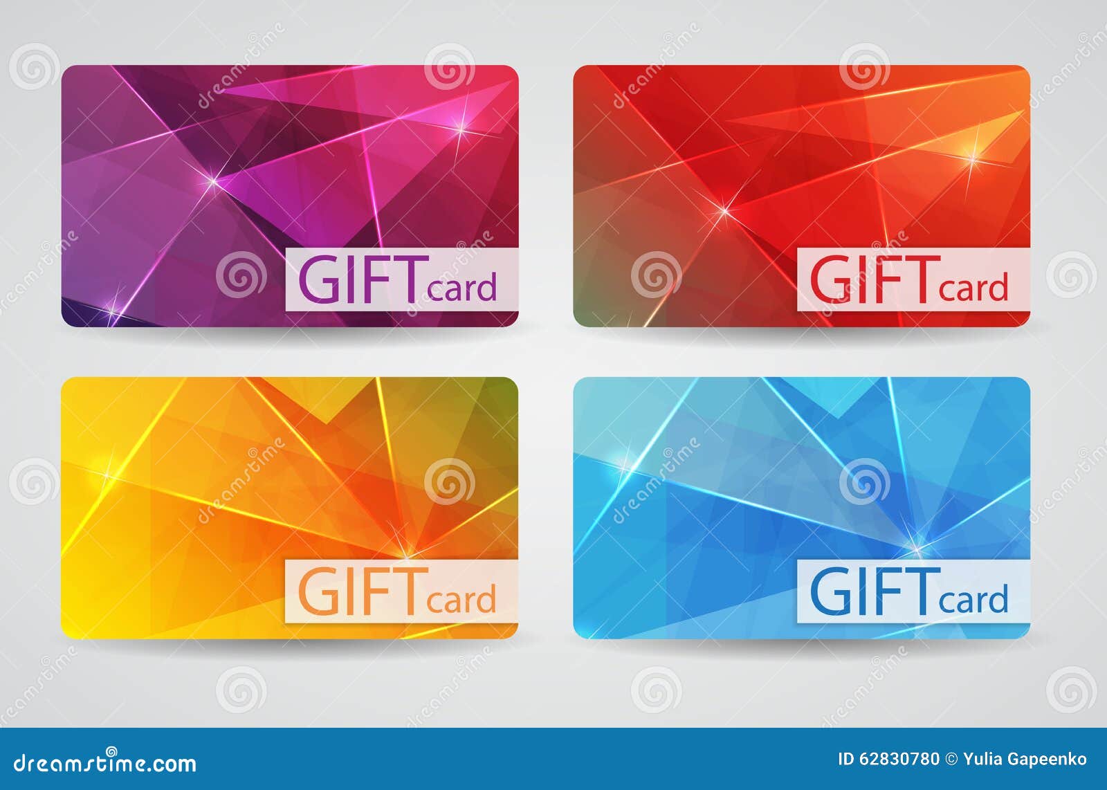 Abstract Beautiful Gift Card Design Set, Vector Stock Vector ...